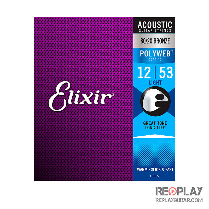Elixir Light Acoustic 80/20 Bronze with POLYWEB® Coating | Reverb