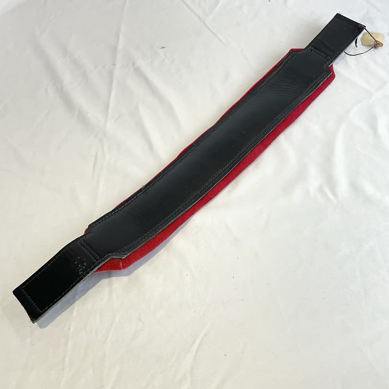 NEW Black Leather Red Velour Accordion Bass Hand Strap Width | Reverb