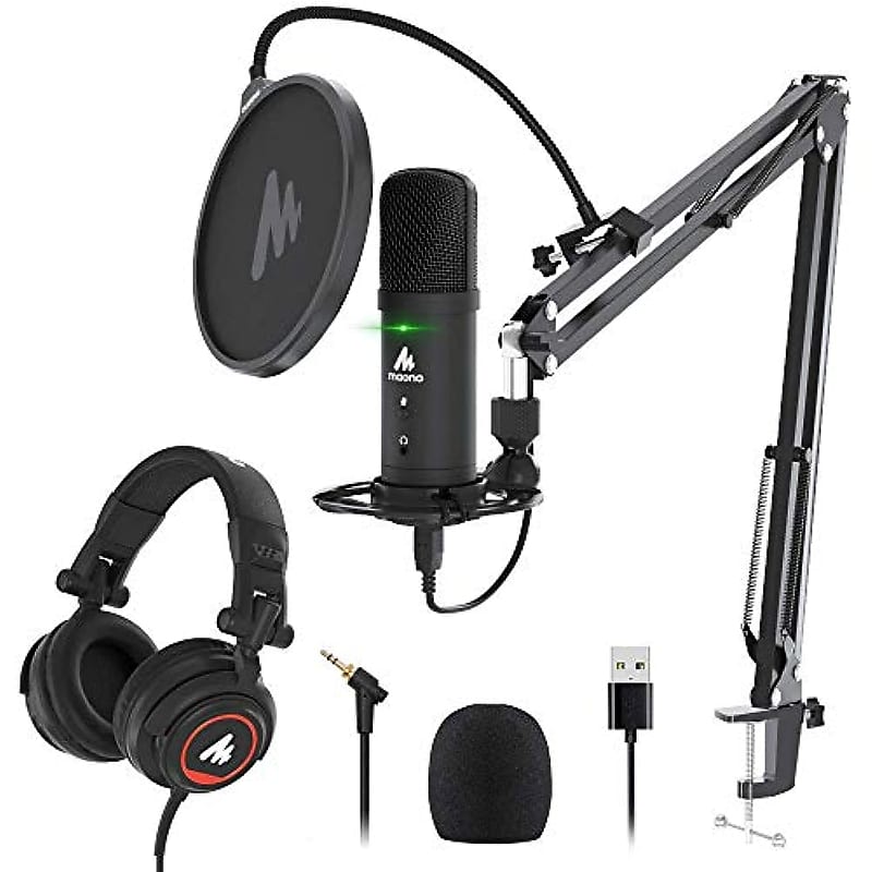 USB Podcast Microphone with Headphone Set, Zero-Latency | Reverb