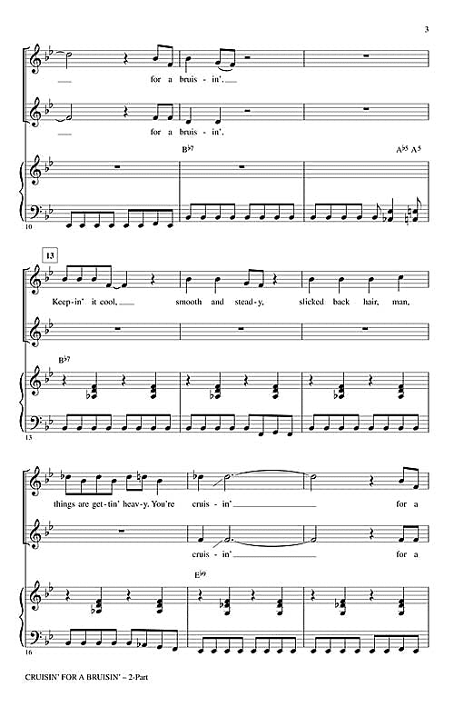 Cruisin For A Bruisin Disney Choral 2 Part Arranger Mac Huff | Reverb