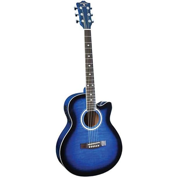 Indiana Madison Acoustic Exotic Blue Guitar MAD-QTBL | Reverb