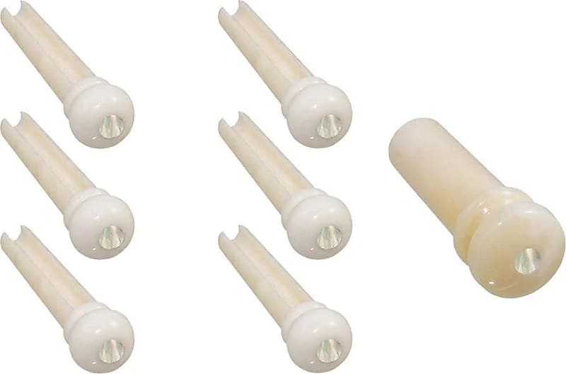 Allparts Camel Bone Guitar Bridge PinsMother of Pearl dot | Reverb
