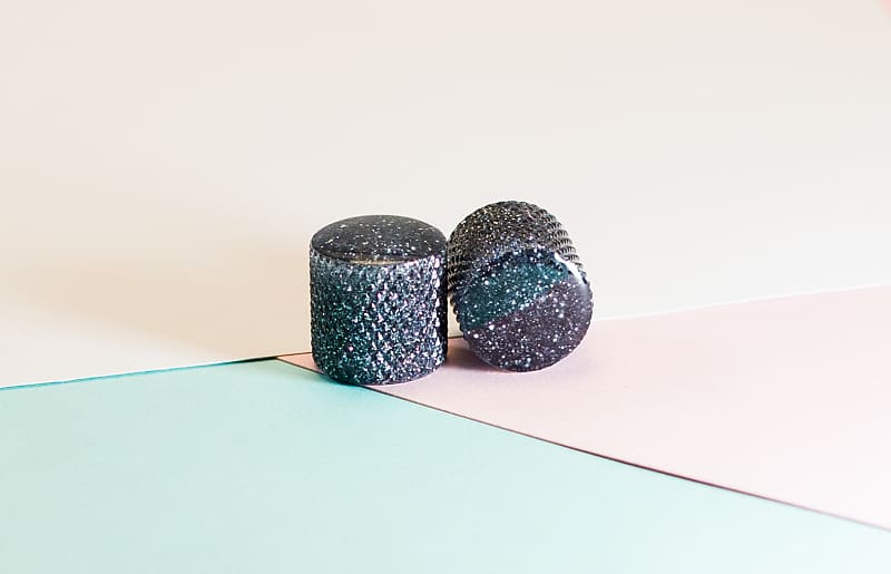 Graphite Sparkle Knurled Knob Duo | Reverb