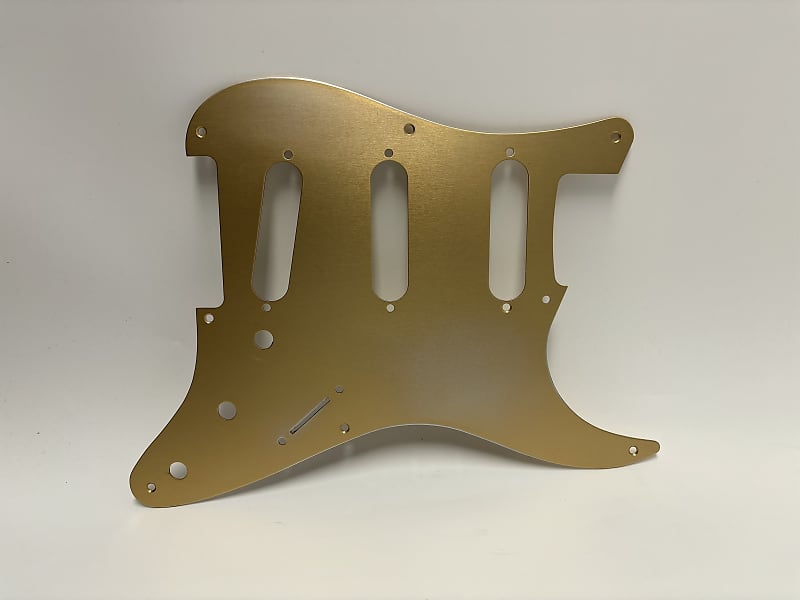 Stratocaster Pickguard Gold Anodized Aluminum 8 Hole (fits | Reverb