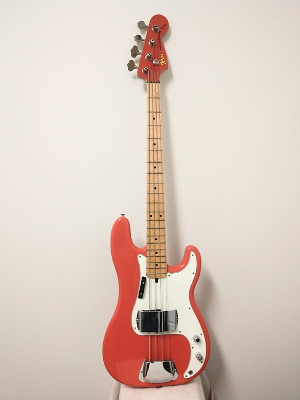 Maxx Professional Bass Early 1970's salmon pink P-Bass 4 | Reverb