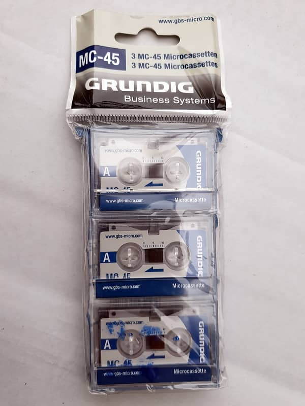Grundig MC45 Microcassette 3-pack, NOS Made in Germany | Reverb