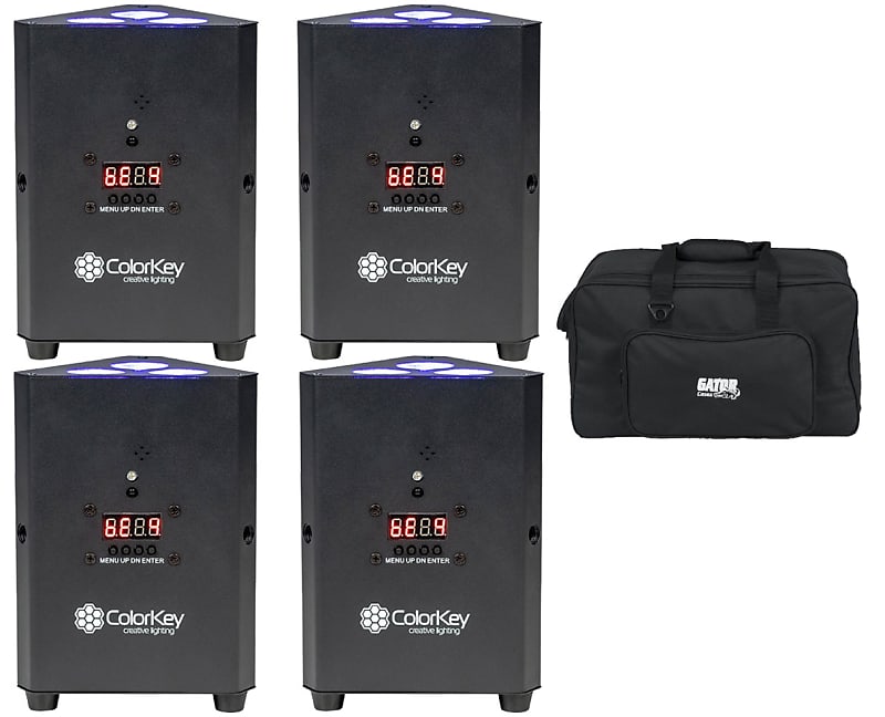 ColorKey TrussPar QUAD 3 GO (x4) + Gator Cases LED Par Tote | Reverb