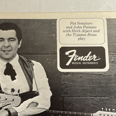 Fender Pat Senatore John Paisano 60s 8x19 glossy promo photo | Reverb