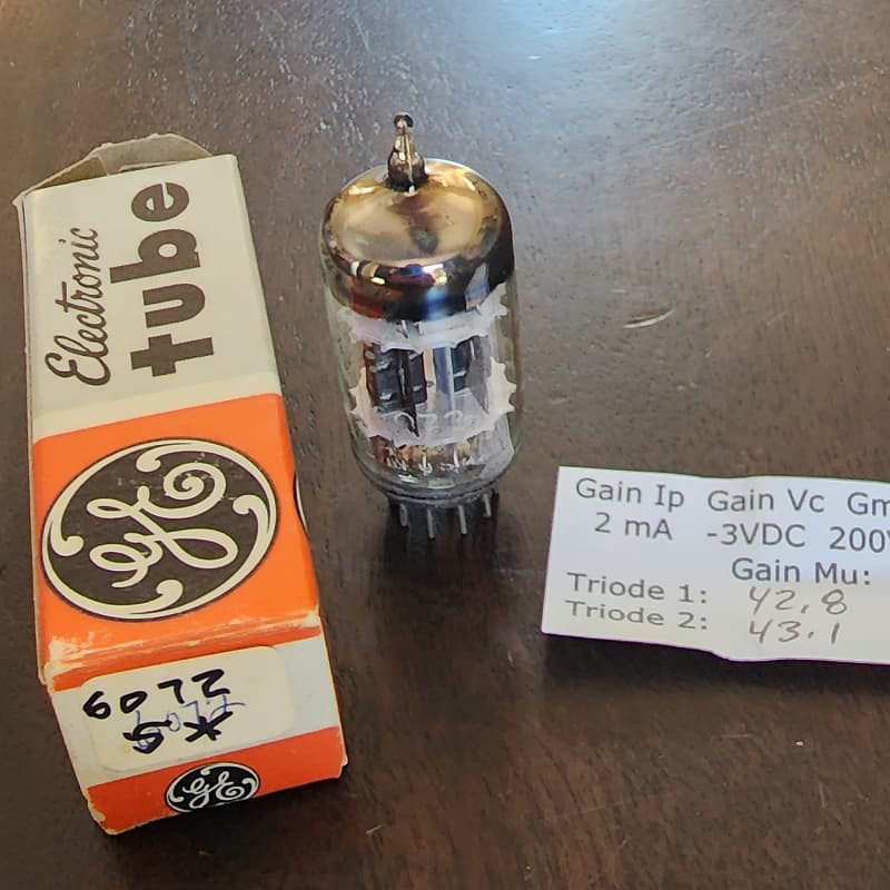 GE 1958 5 Star 6072 Tube Black Plates Horseshoe Getter Triple | Reverb