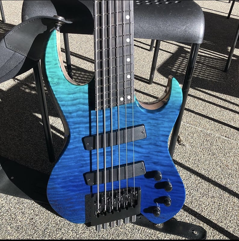 Kiesel Vader 6 string fanned fret bass 2021 - Blue teal fade | Reverb