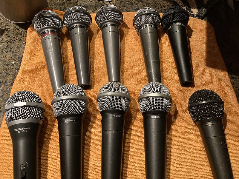Lot of 10 Radio Shack Realistic Microphones | Reverb