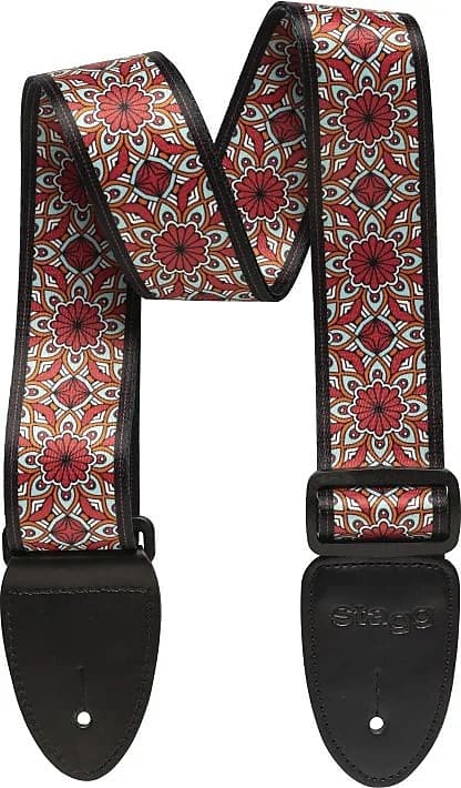 Terylene guitar strap with Mandala pattern | Reverb
