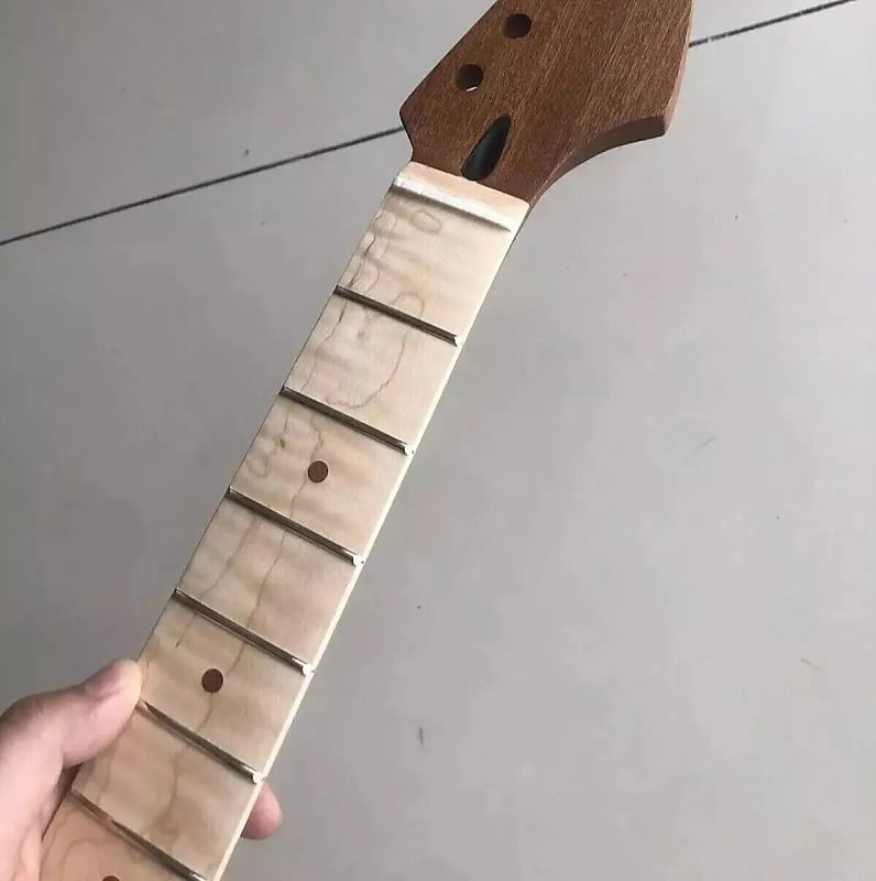 Mahogany Wood Guitar Strat Style Neck, with Maple | Reverb UK