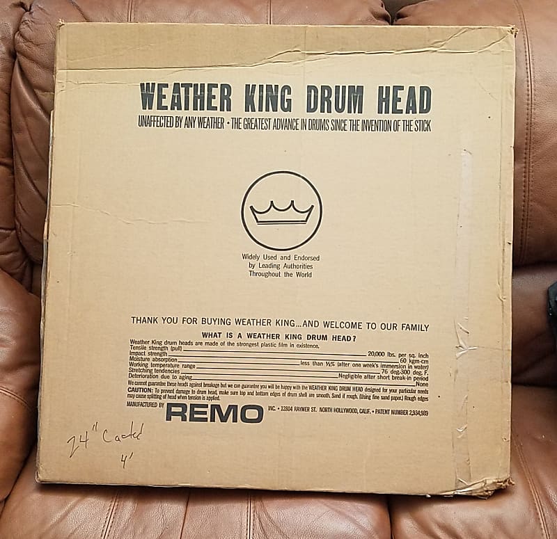 Vintage REMO BOX for Bass Drum 26" HEAD. DISPLAY in your | Reverb