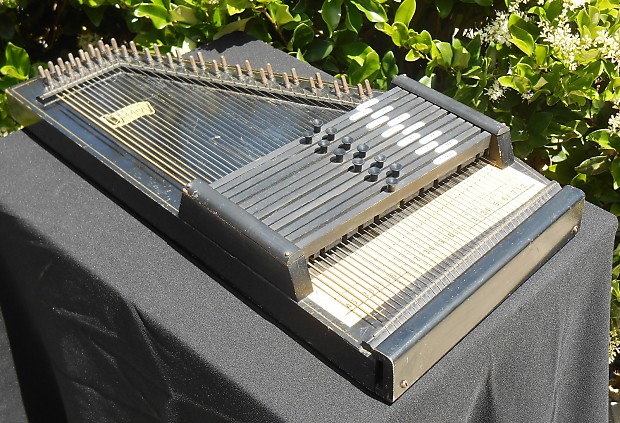 Oscar Schmidt Autoharp chorded Zither 1953 Black & Gold | Reverb