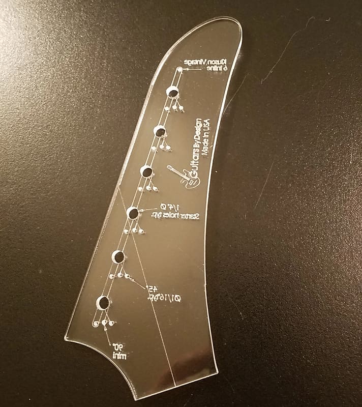 Custom Guitar Headstock Tuner Drill Patterns Clear | Reverb Canada