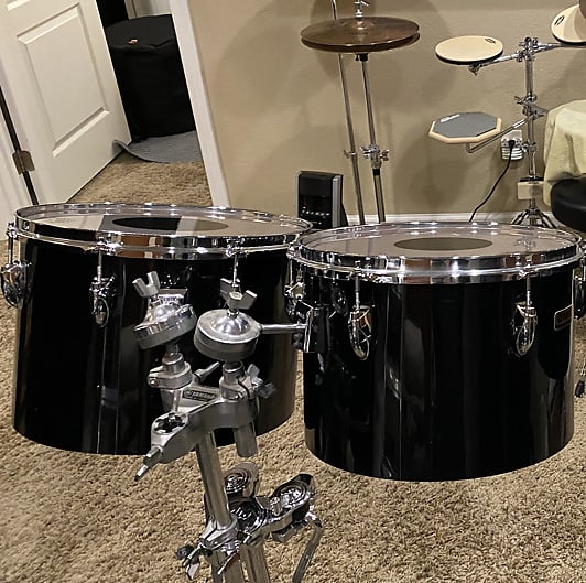 YAMAHA 13” & 14” CONCERT TOMS- 8000 SERIES 1982 - BLACK BIRCH | Reverb