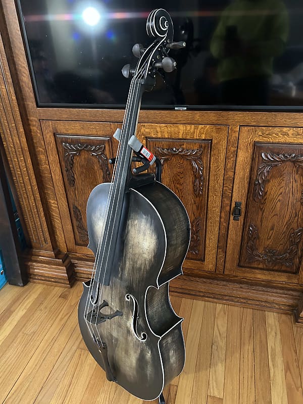 Axiom Cello Antiquated finish with bleach wood Ivory stencil | Reverb