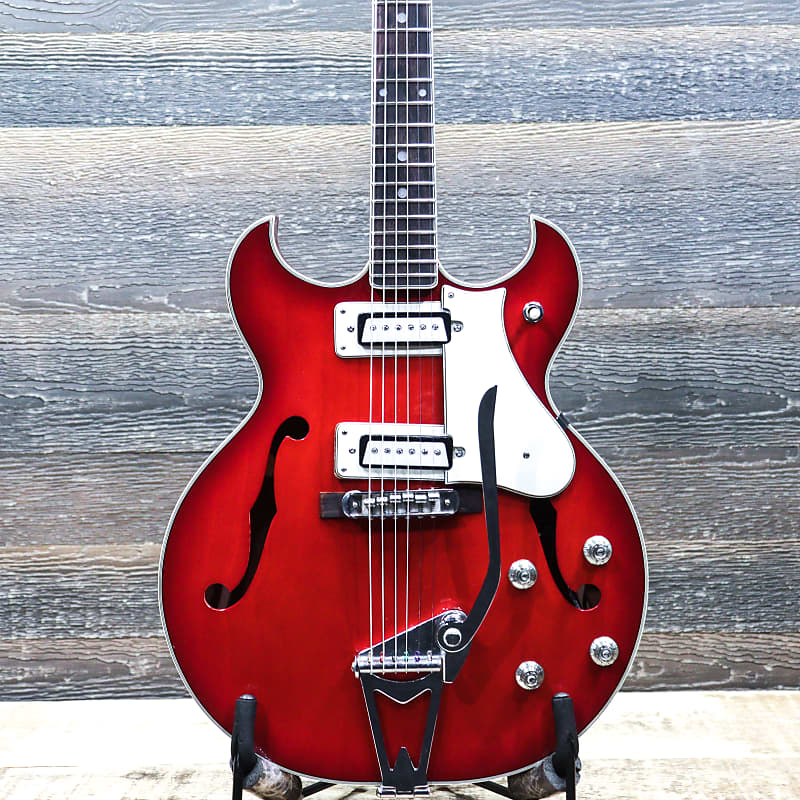 Silvertone 1460L Dual Pickup Hollow-Body Polished Red Finish | Reverb