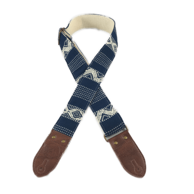Blue & White Saddleblanket Guitar Strap Blue | Reverb