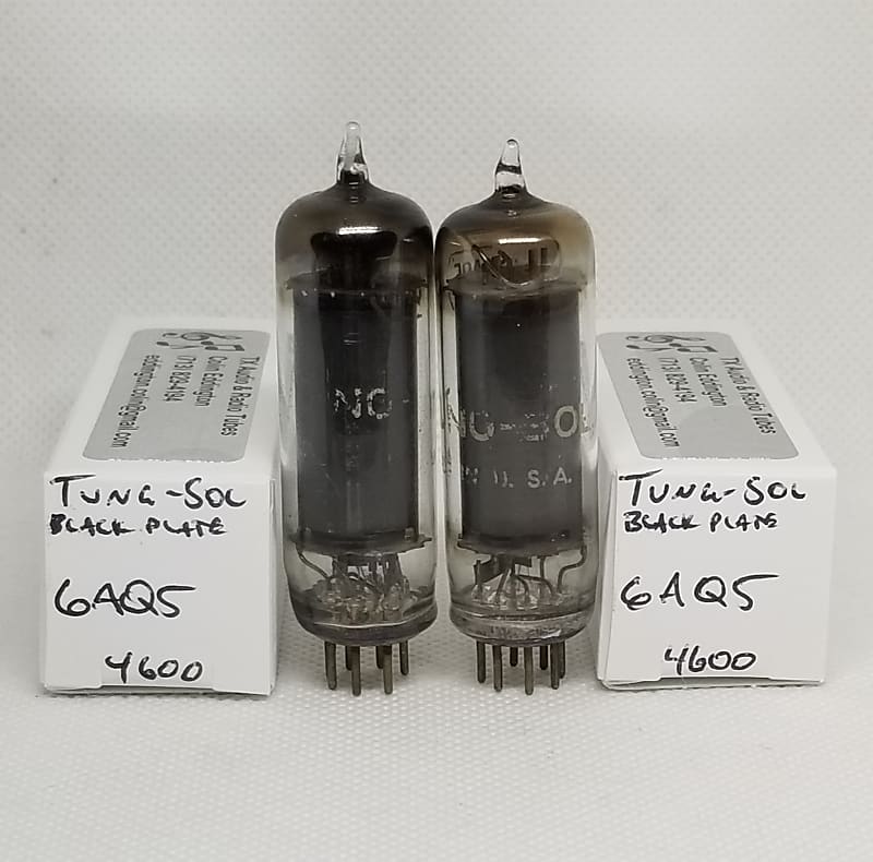 Tung-Sol 6AQ5 Black Plate Perfectly Matched Pair NOS 6AQ5A | Reverb