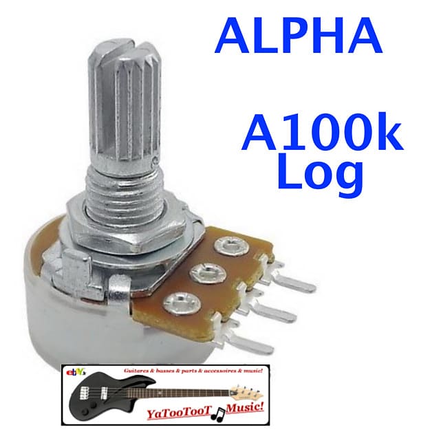 Alpha A100K Licenced Potentiometer Split Shaft - Log for | Reverb