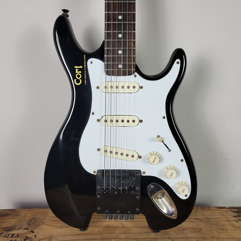 1980's Cort Headless Space Strat - Black | Reverb 1980's Cort Headless Space Strat - Black | Reverb