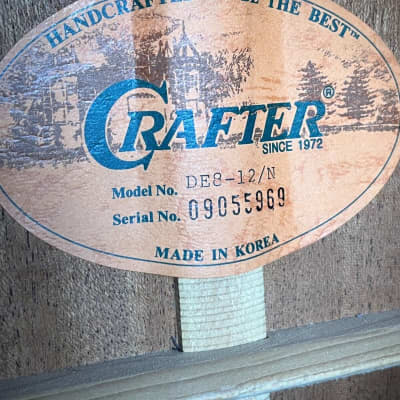 Crafter DE8 12/N (12 String, Made in Korea) Dreadnought | Reverb
