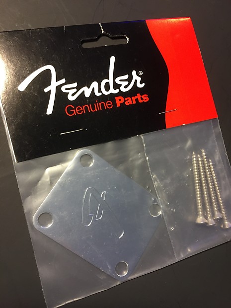 Fender "F" Neck Plate with mounting bolts, made in USA, NEW | Reverb