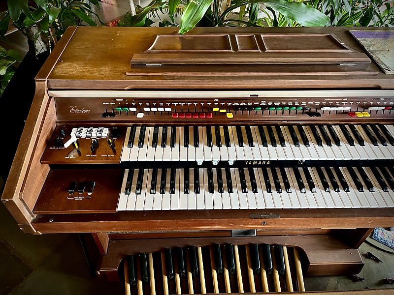 Yamaha Electone E-5AR organ mid/late 70s - Wood Veneer w/2 | Reverb
