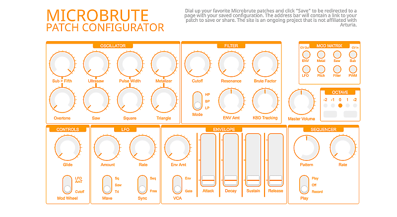 MBPatches MicroBrute Patch Configurator | Reverb