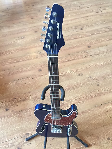 Waterstone JMAS Telecaster Thinline-style 2010 Blue Sparkle | Reverb