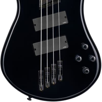 Spector NS Dimension 4 Bass Guitar - Black and Blue Gloss | Reverb