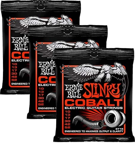 *3-PACK ERNIE BALL COBALT SKINNY TOP HEAVY BOTTOM ELECTRIC | Reverb