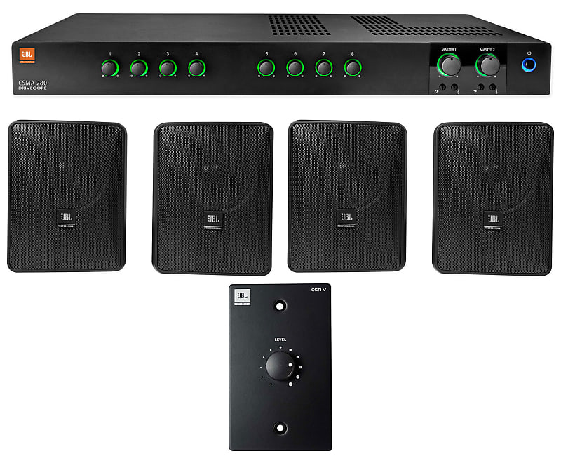 JBL CSMA280 Commercial Amplifier+(4) 6.5" Black Wall | Reverb