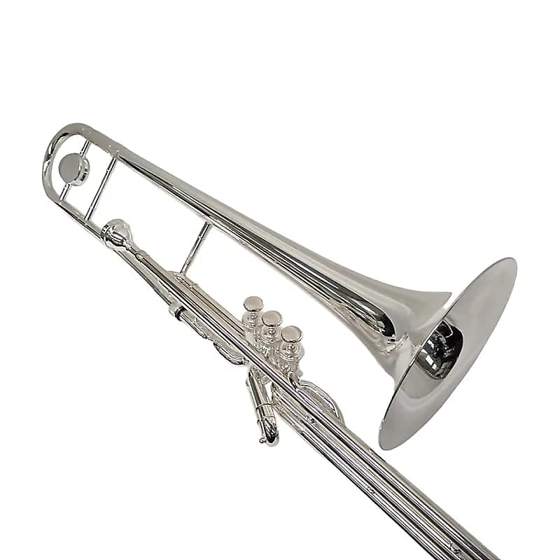 Silver Valve trombone, with case and mouthpiece | Reverb