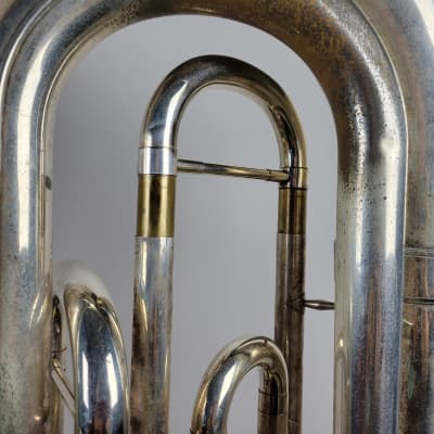 Dynasty M875 Marching Tuba Silver Needs work Local Pickup | Reverb