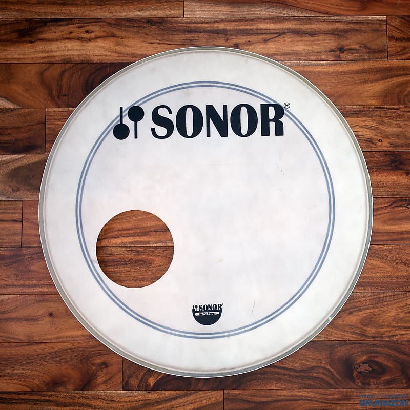 SONOR 20" POWER WHITE BASS DRUM LOGO HEAD WITH STRIPE / | Reverb