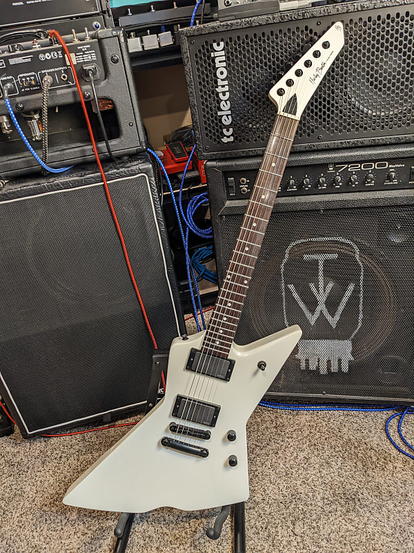 Harley Benton EX-84 Modern White James Hetfield Explorer EMG | Reverb