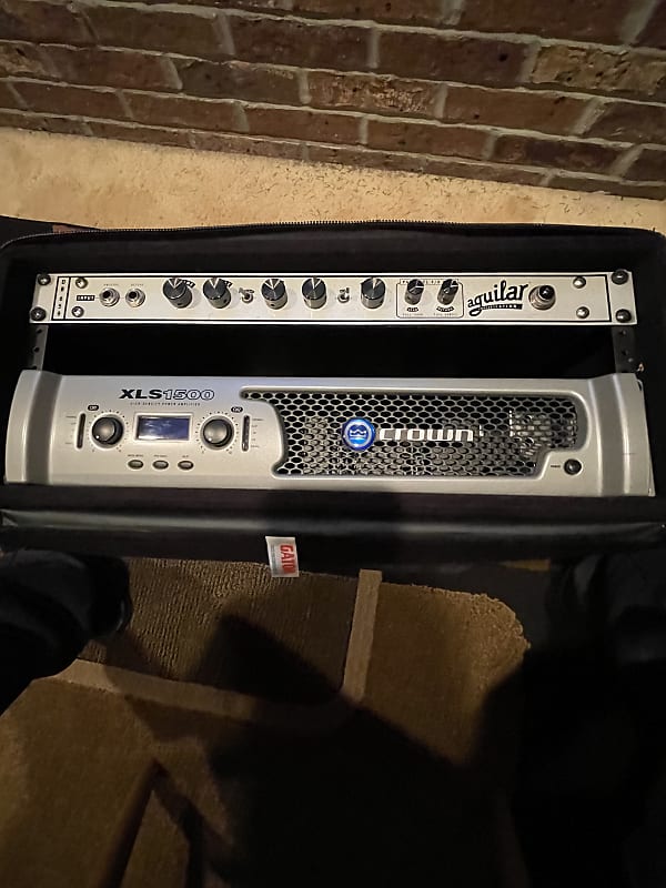 Aguilar DB659 Bass Pre, Crown XLS 1500 Power Am, Gator Rack | Reverb
