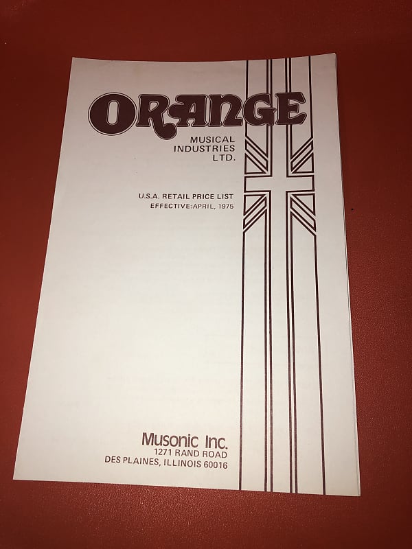 Orange Musical Industries Ltd. USA Retail Price List | Reverb UK