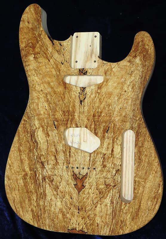 Ash / Spalted Maple "Hybrid" Strat Shape / Tele Route 6lbs | Reverb