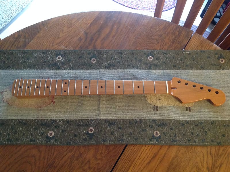 22 Fret Roasted Maple ST Strat Stratocaster Guitar Neck w/ | Reverb
