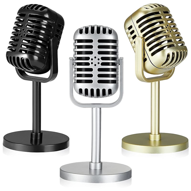 3 Pcs Retro Microphone Props Vintage Microphone Toy Prop with | Reverb