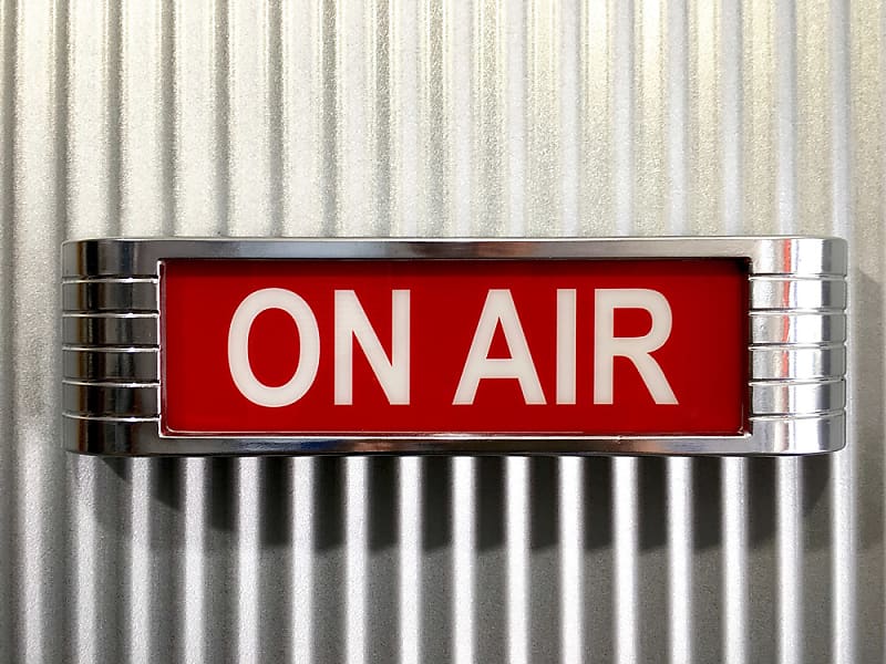 ON AIR Studio RCA Warning Sign light up chrome faux look | Reverb