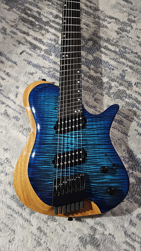 Kiesel Zeus M7 - Blue over flammed maple | Reverb