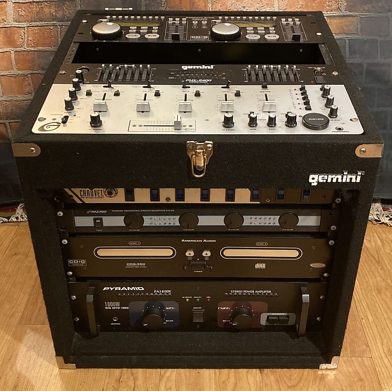 Gemini Rack Case w/ Karaoke Machine, 1800 WATT Power Amp ETC | Reverb