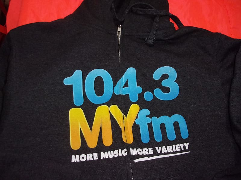RARE My FM 104.3 Promo So Cal Radio Station Hoodie CH P S Full Zipper with draw string MYFM