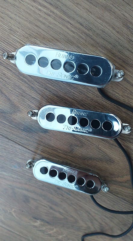 Genuine BURNS TRI-SONIC Pickups Set By Entwistle Chrome | Reverb UK