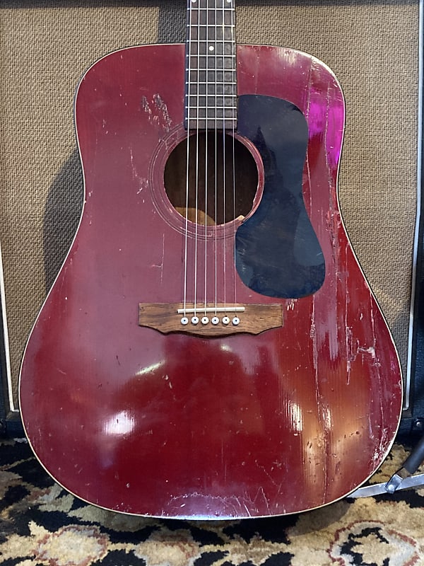 Guild D25 Dreadnought Acoustic 1980 - Cherry | Reverb